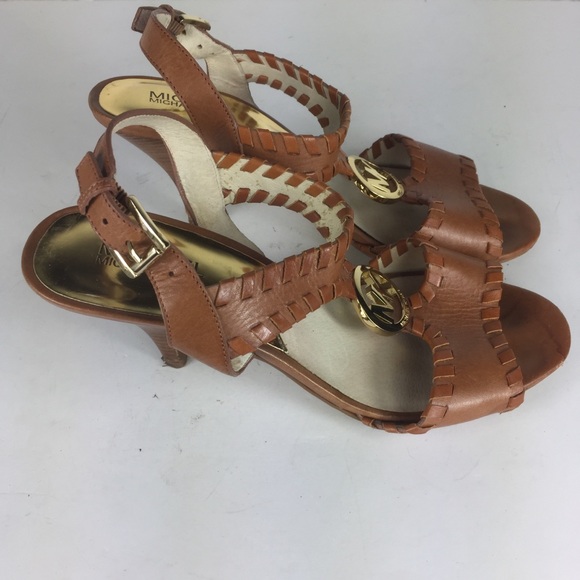 MICHAEL Michael Kors | Shoes | Michael Kors Brown Open Toe Logo ...